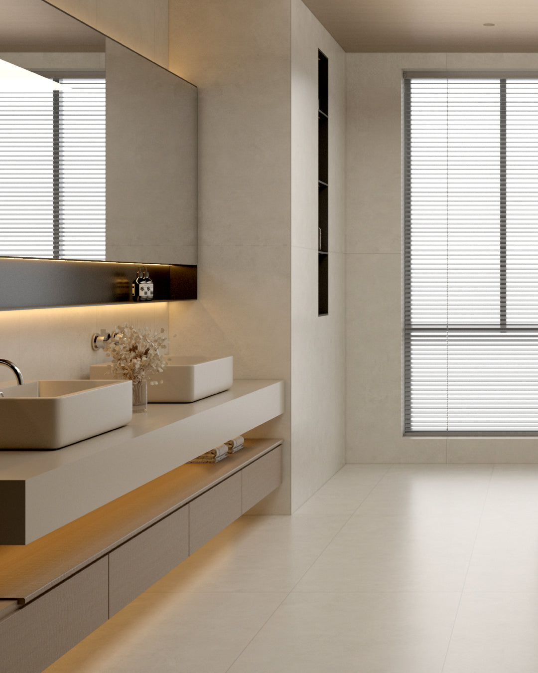 Etched Concrete Porcelain Tiles - Textured Matte - Kaolin Surfaces