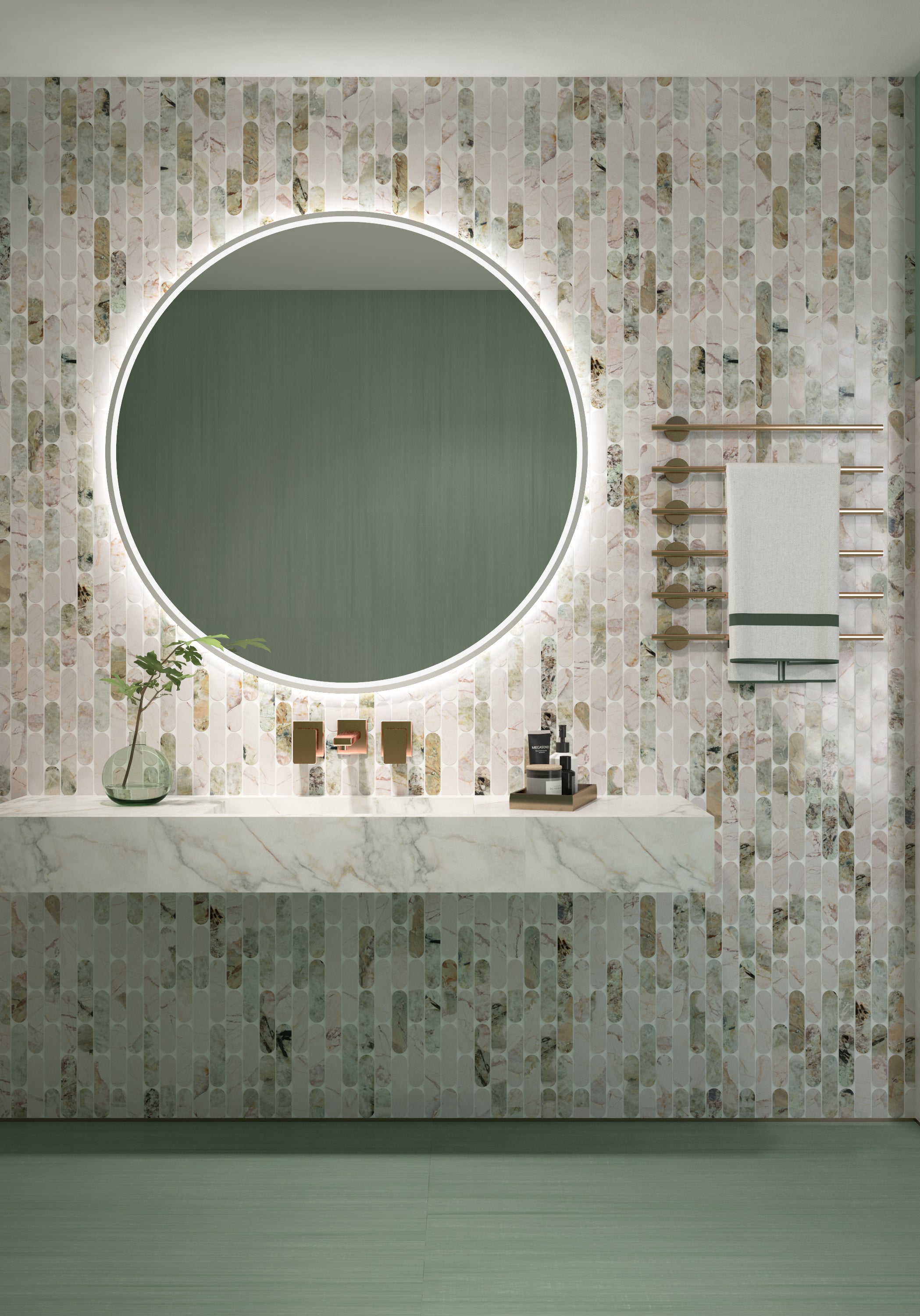 Ovaletti / Pink Patagonia Porcelain Tiles - Mosaics - Kaolin Surfaces