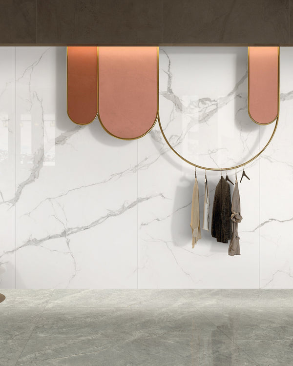 SUPREME ZAHA WHITE | Porcelain Tiles | Endless Vein® – KAOLIN SURFACES