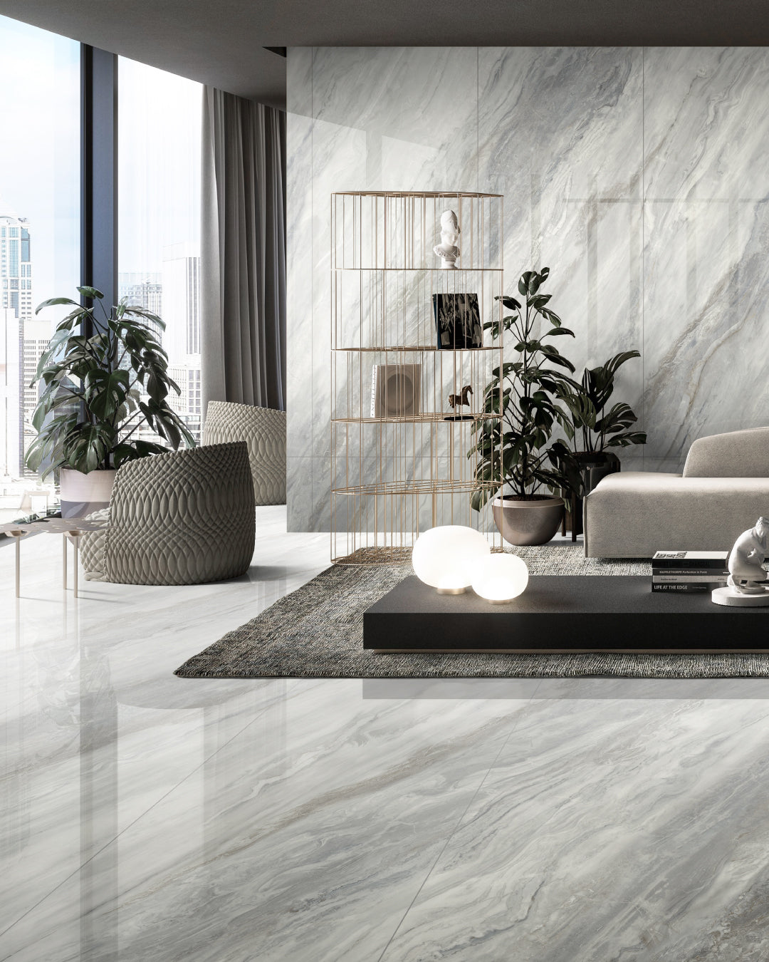 Grand Calypso Porcelain Slabs - Polished Stone - Kaolin Surfaces