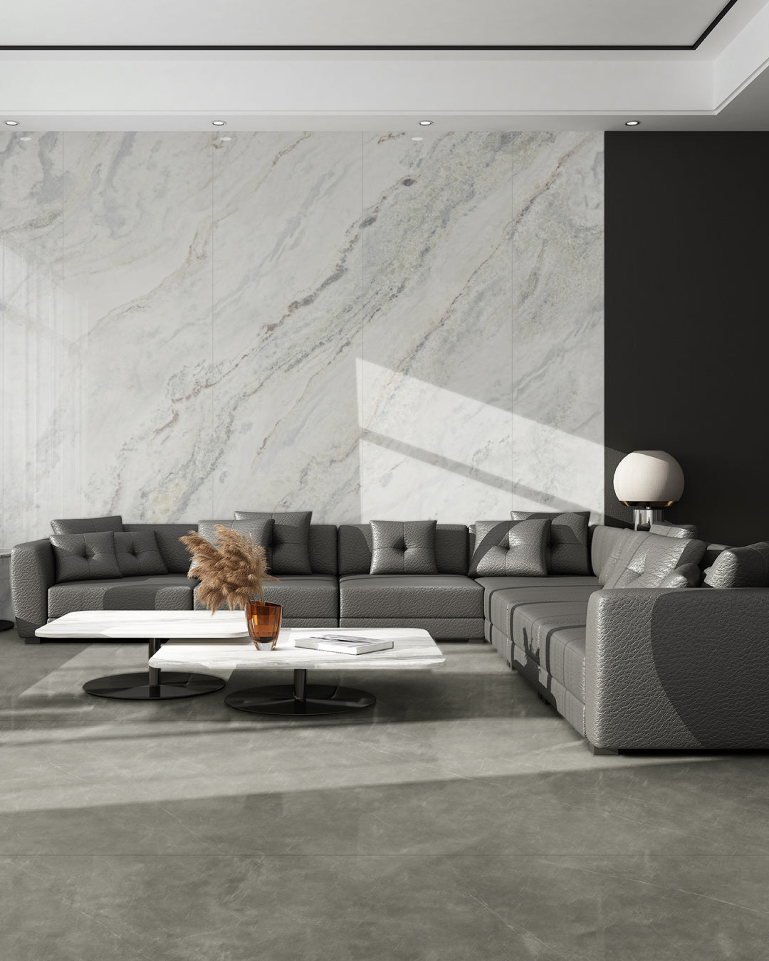 Infinity Quartzite Porcelain Tiles - Polished Slabs - Kaolin Surfaces