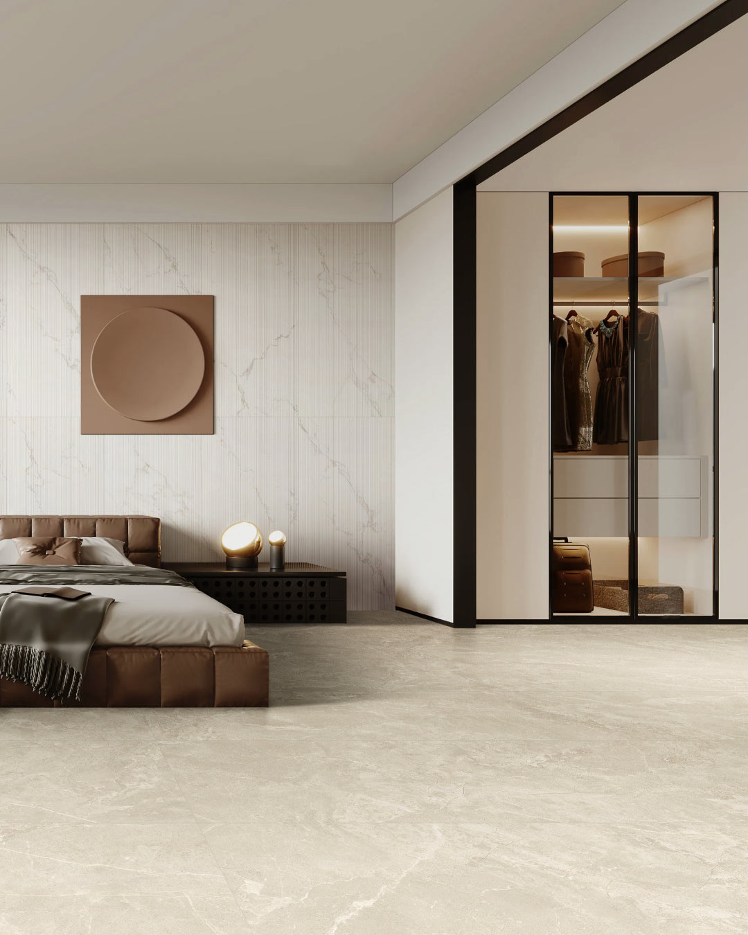 Calacatta Nuvola Rigato Tiles - Textured Honed - Kaolin Surfaces