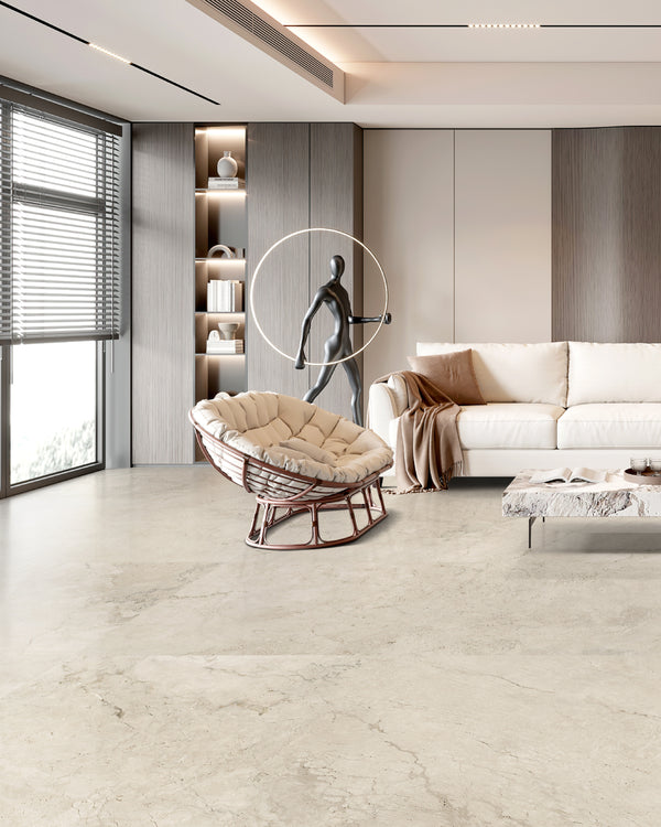 Panna Fossil Porcelain Tiles - Textured Honed - Kaolin Surfaces