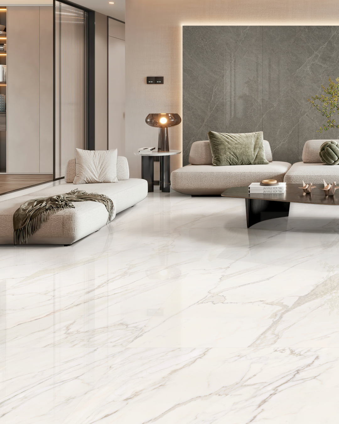 Carmen Porcelain Tiles - Marble Look - Kaolin Surfaces