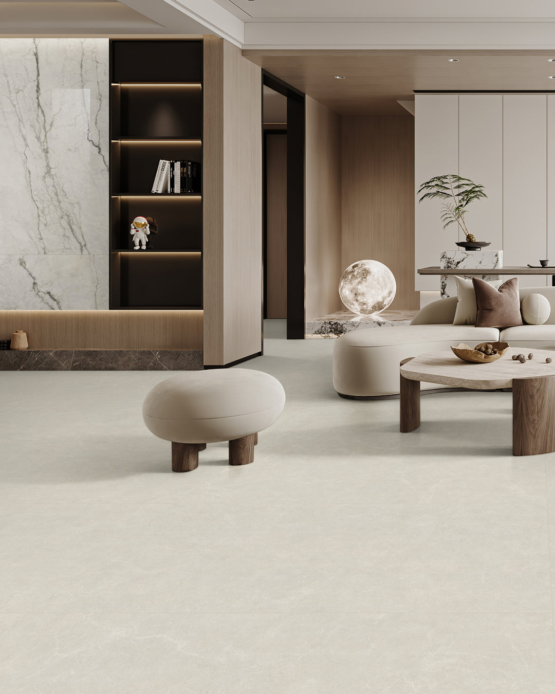 Grecco Stone Ivory Porcelain Tiles - Matte Stone - Kaolin Surfaces