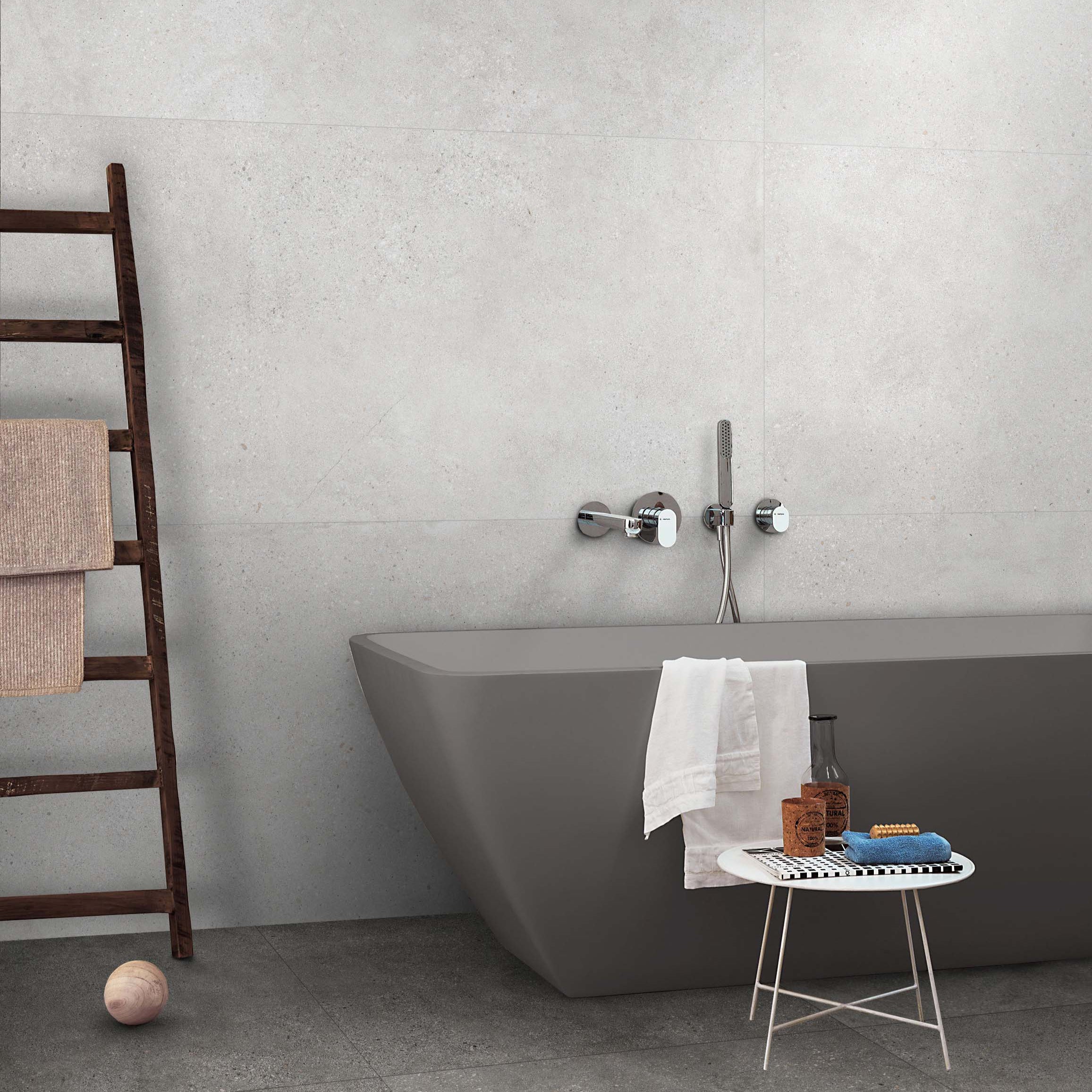 Aggregate White Porcelain Pavers - Kaolin Surfaces