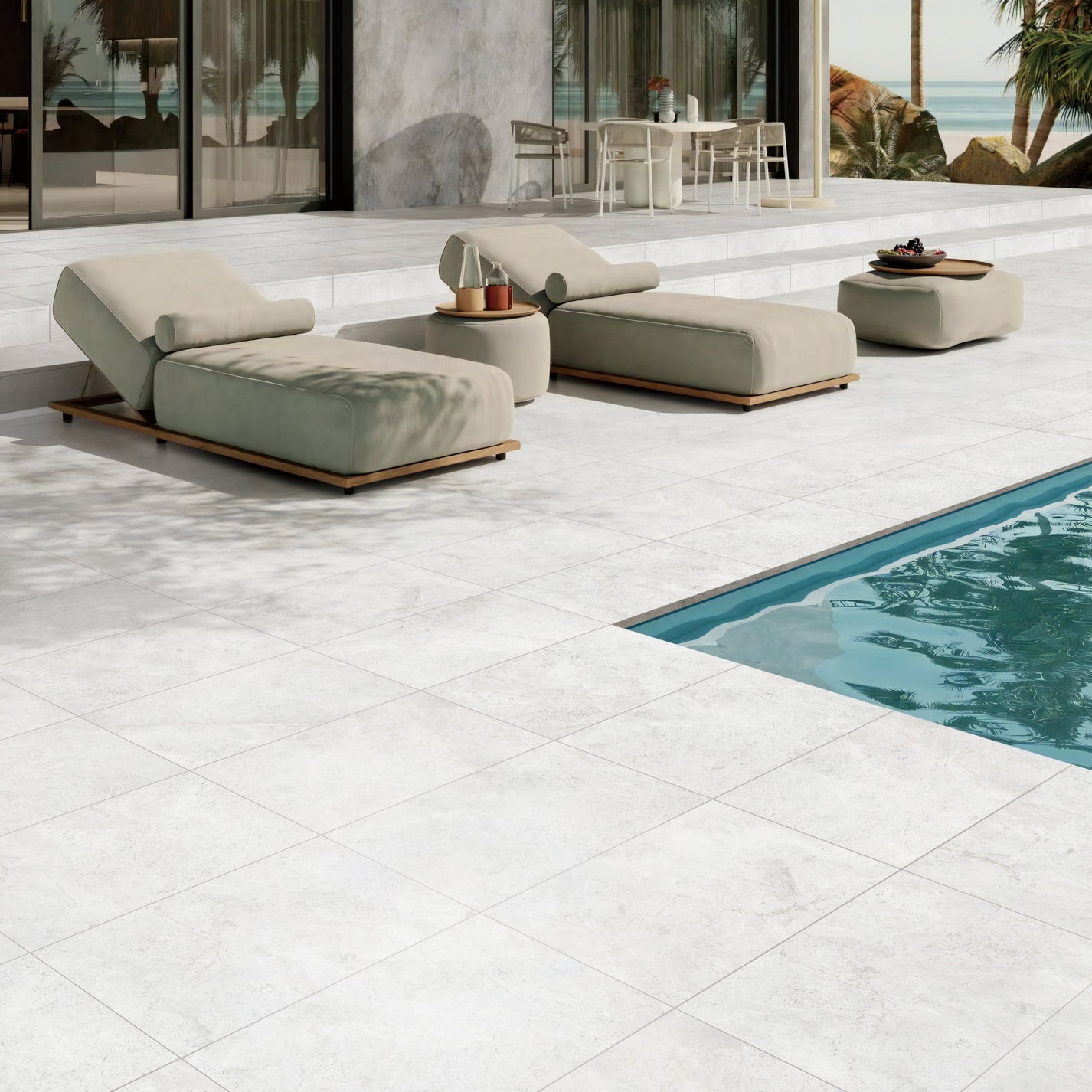 Tundra White Matte Pavers - Kaolin Surfaces