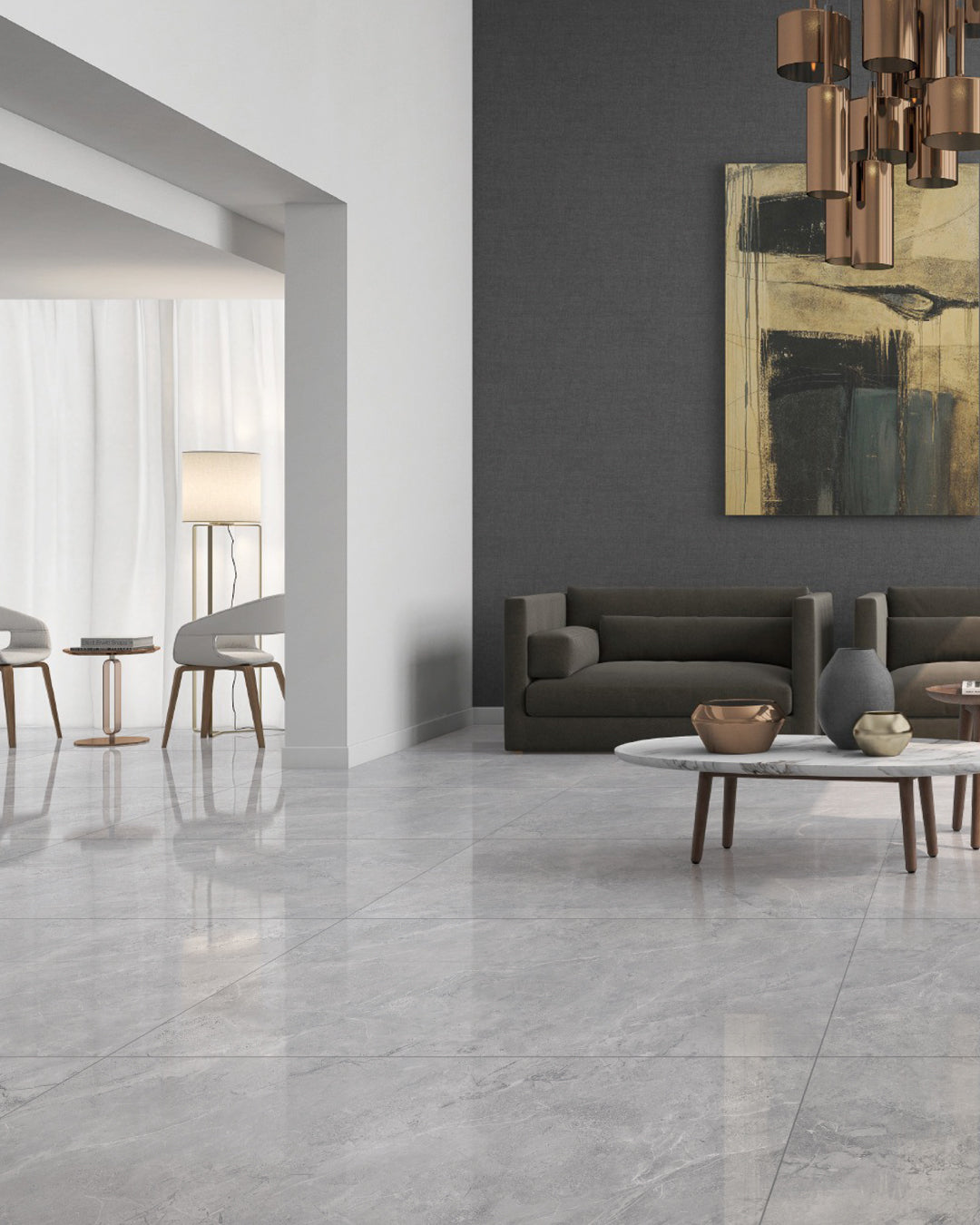 Nimbus Light Grey Porcelain Tiles - Kaolin Surfaces