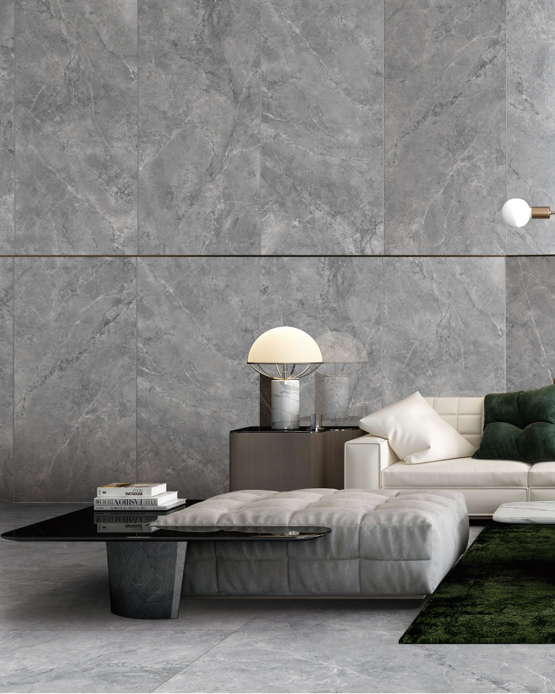 Nimbus Ash Grey Porcelain Tiles - Textured Honed - Kaolin Surfaces