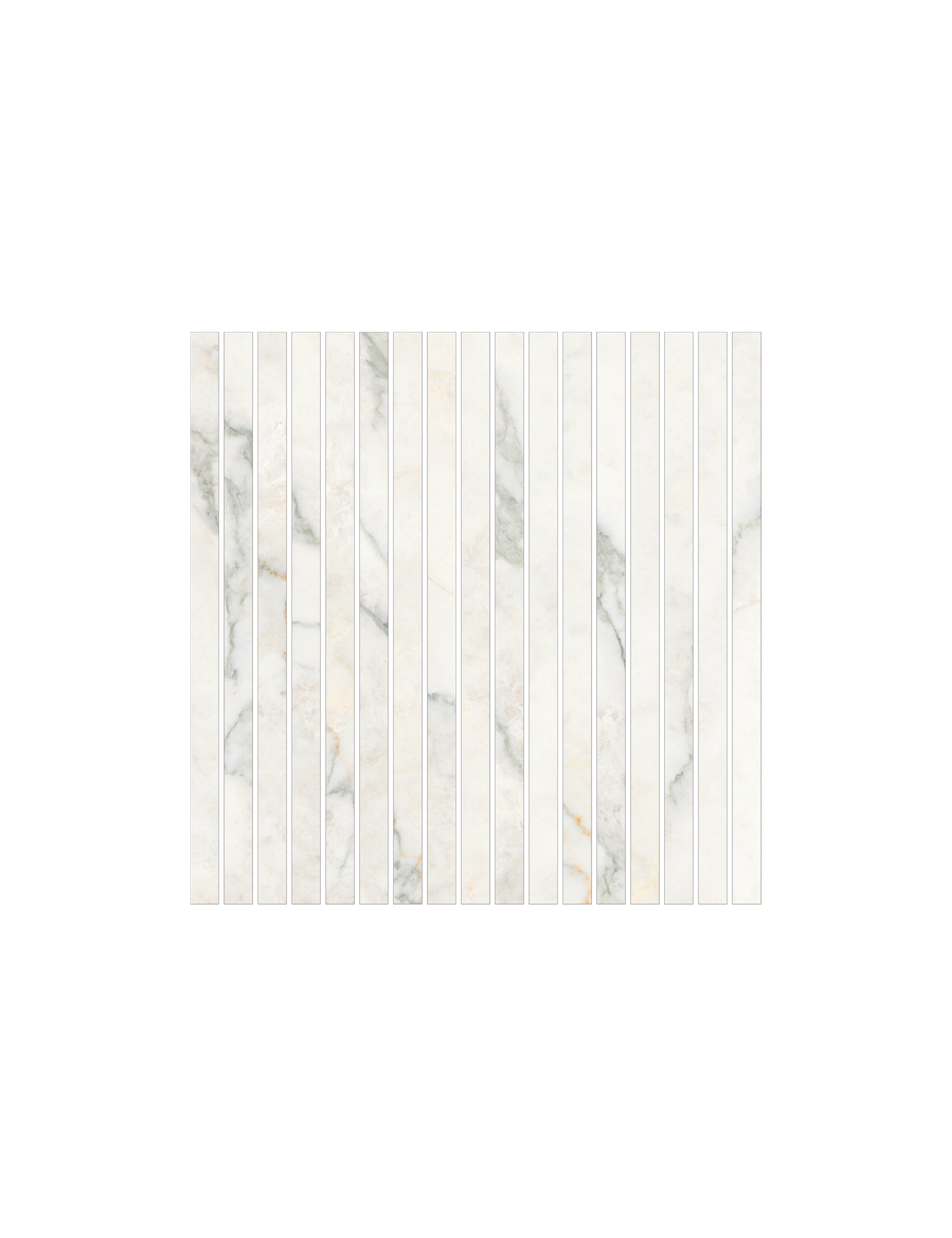 Stix XL / Calacatta Nuvola Porcelain Mosaic Tiles - Kaolin Surfaces