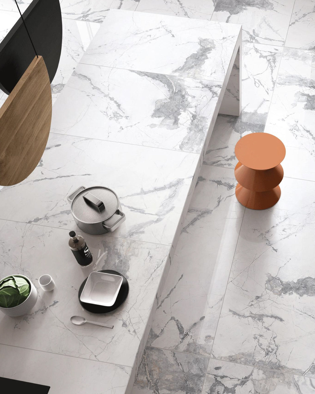 Sara Porcelain Tiles - Polished Precious Stone - Kaolin Surfaces