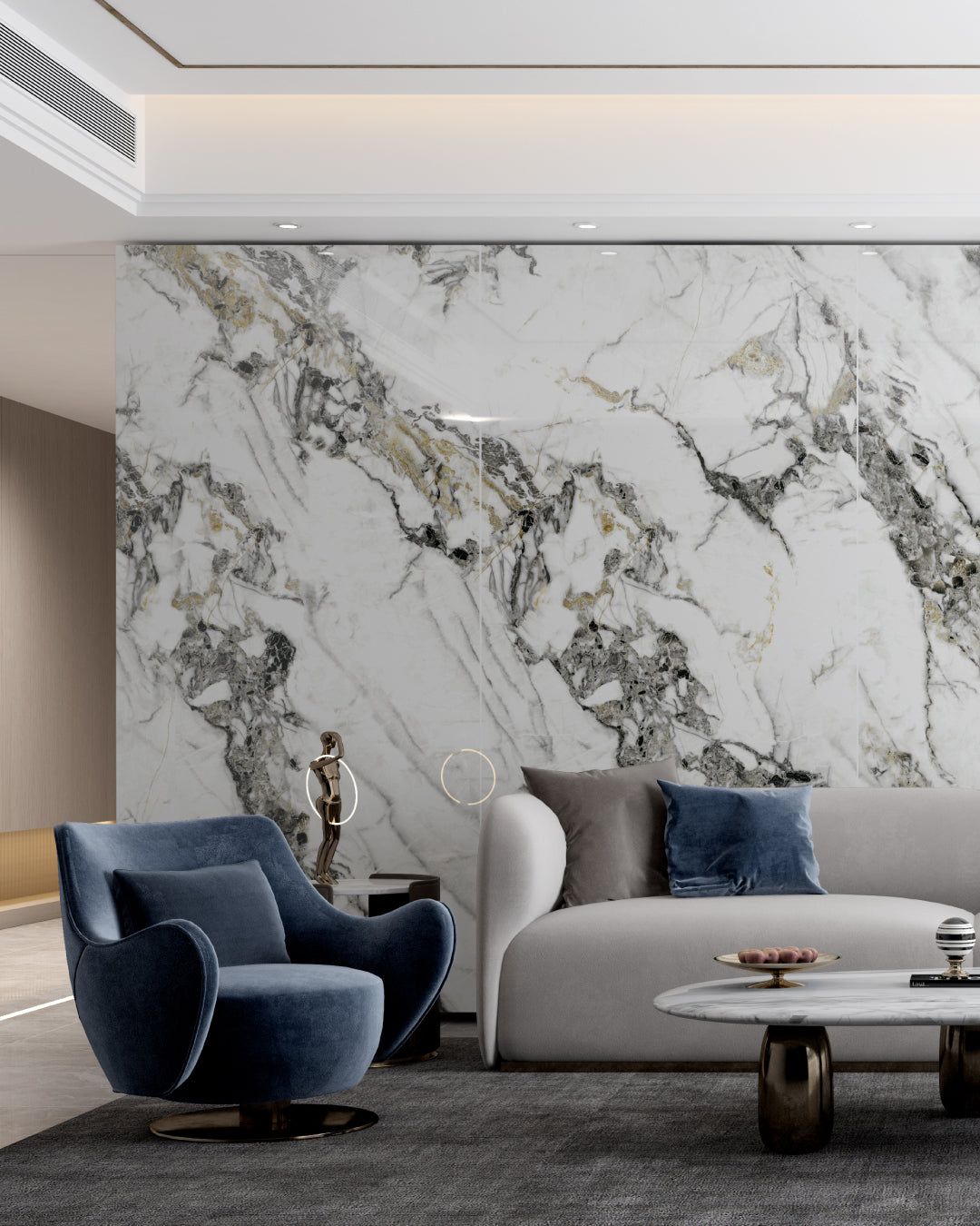 Grand Ice Jade Porcelain Tiles - Polished Slab - Kaolin Surfaces